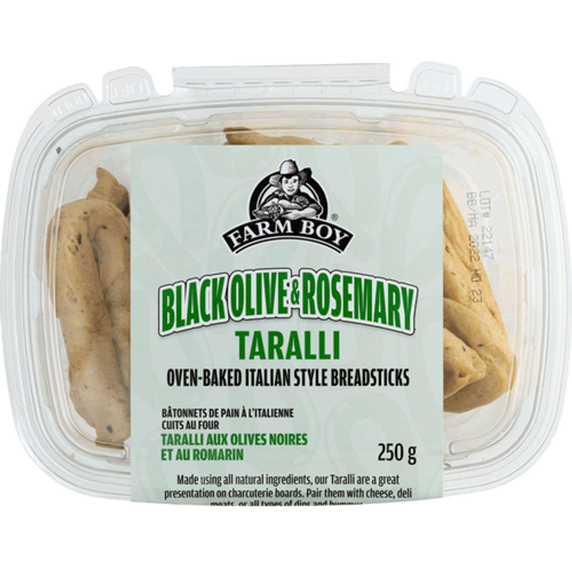 Farm Boy Taralli Breadsticks Black Olive & Rosemary 250 g - Voilà ...
