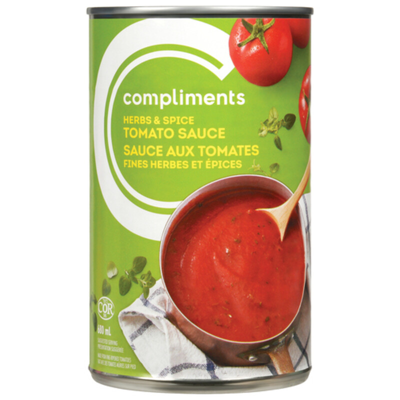Compliments Tomato Sauce Herbs & Spice 680 ml - Voilà Online Groceries ...