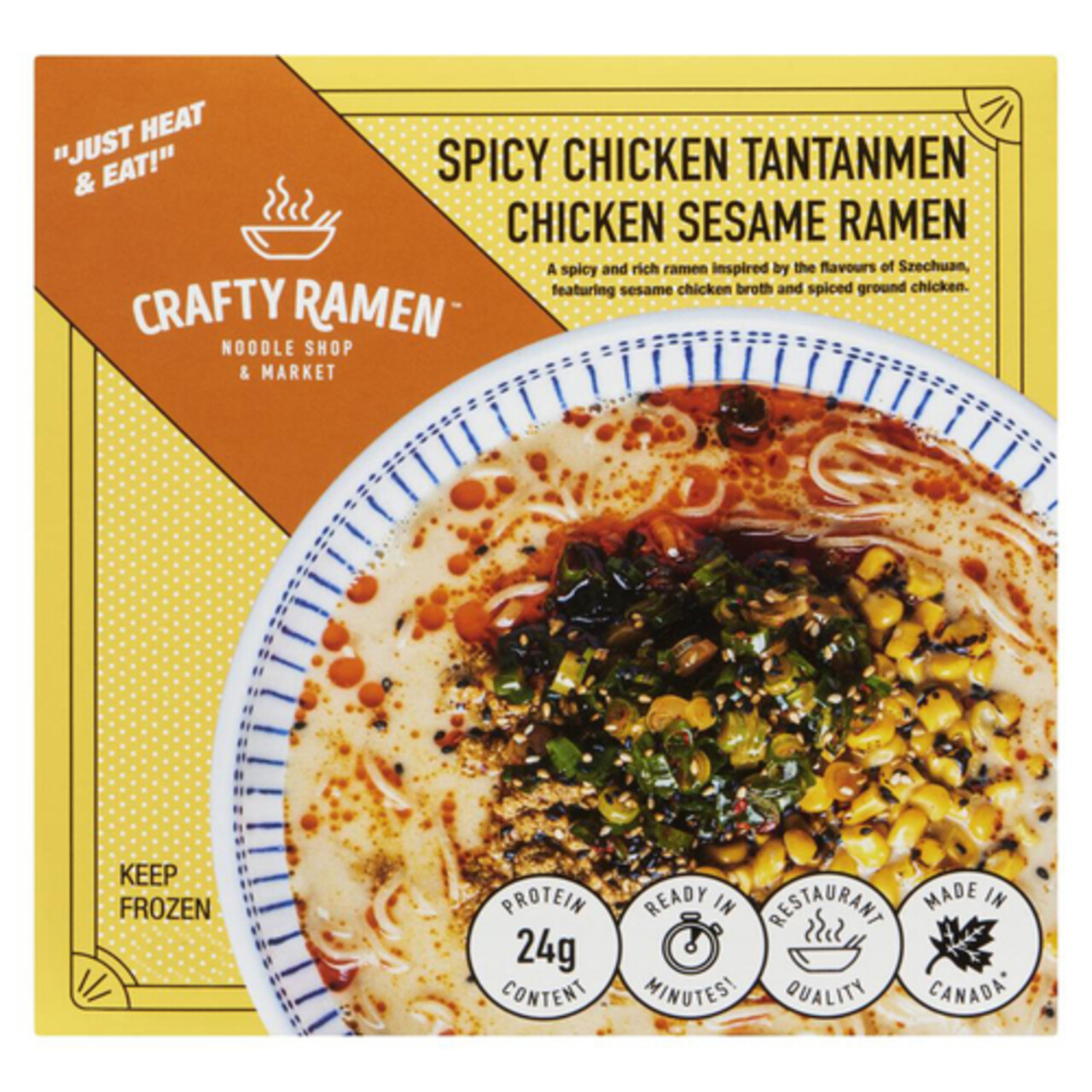 Crafty Ramen Frozen Chicken Sesame Ramen Spicy Chicken Tantanmen 520 g ...