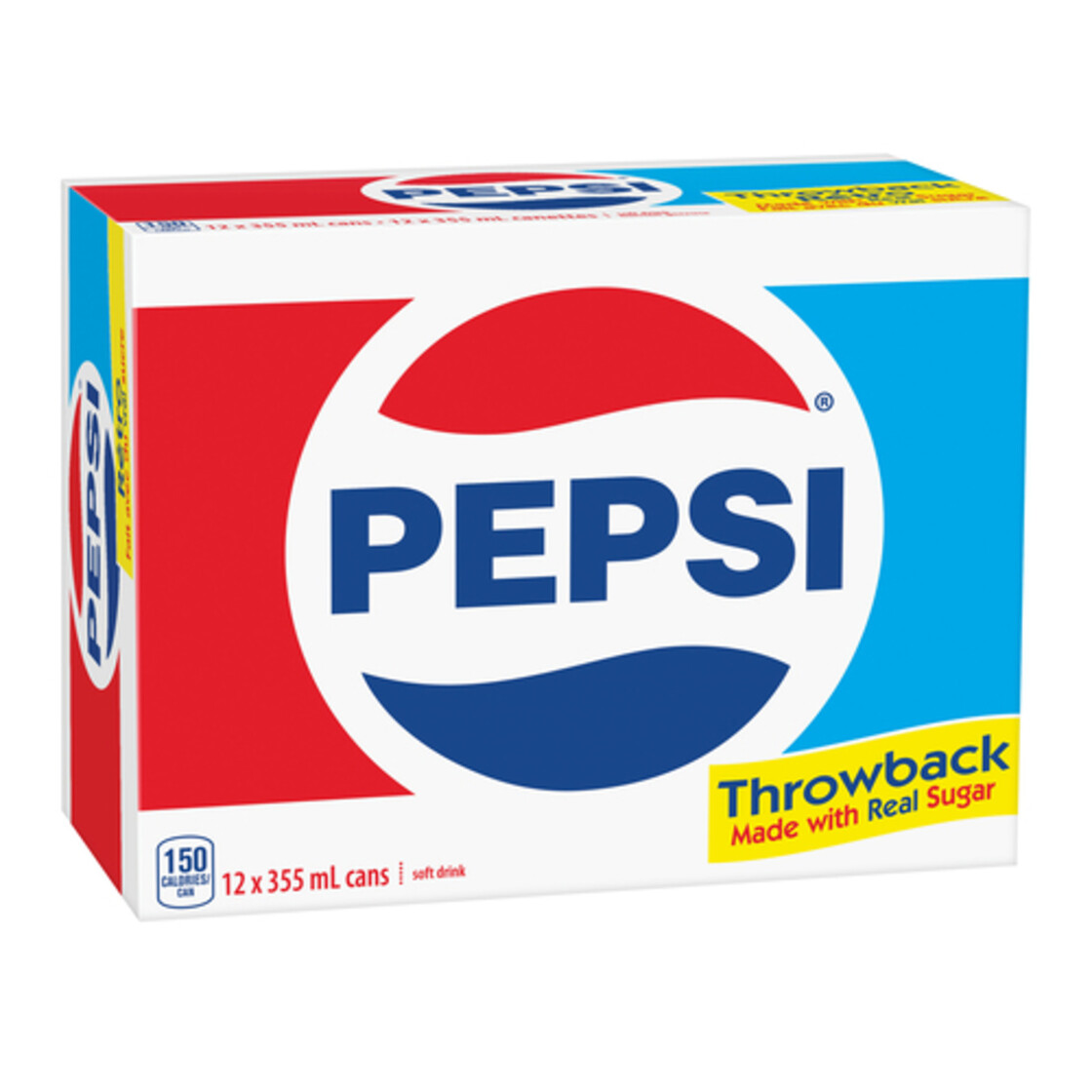 Pepsi Soft Drink Throwback Made With Real Sugar 12 x 355 ml (cans ...