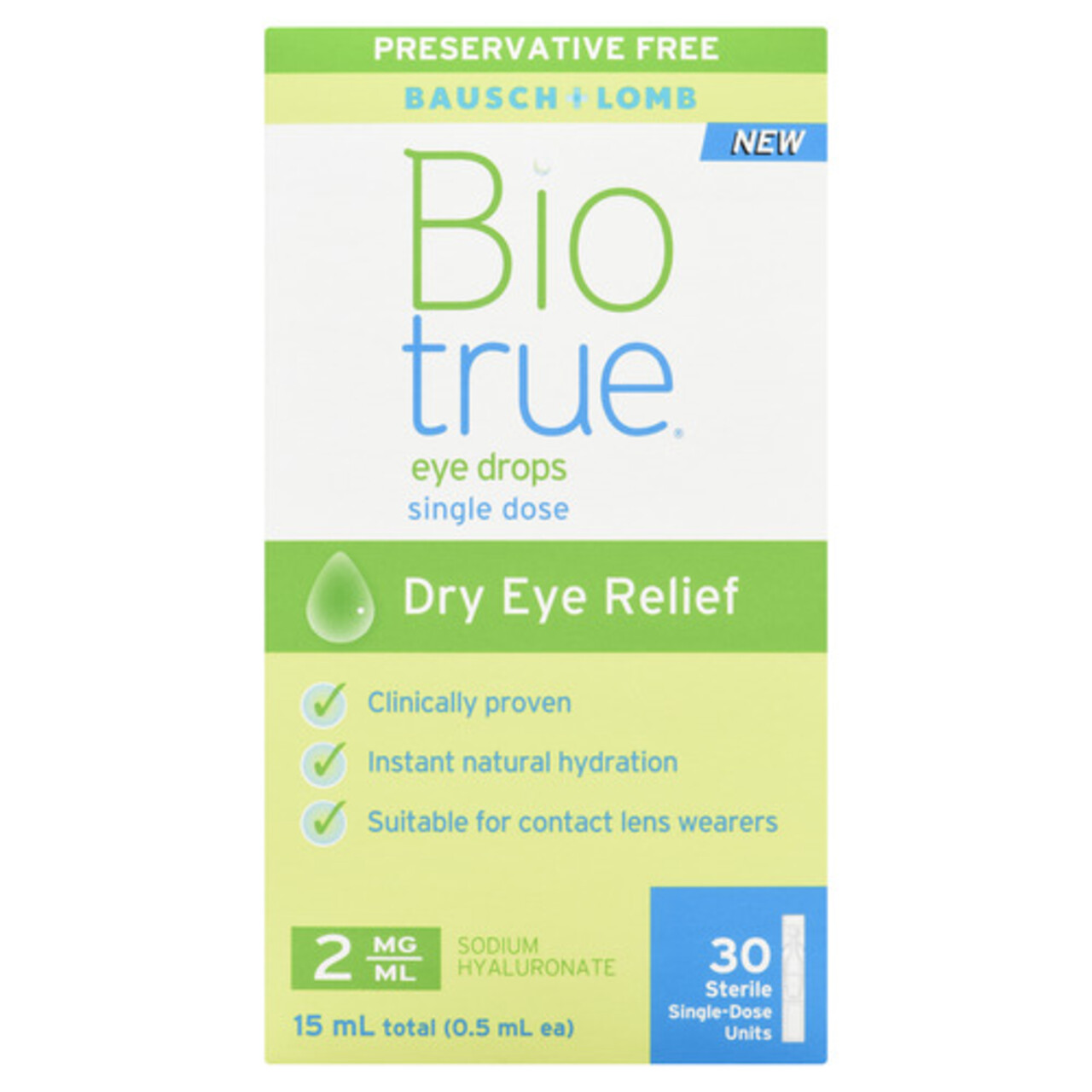 Bausch & Lomb Biotrue PF Single Dose Artificial Tears 15 ml - Voilà Online Groceries & Offers