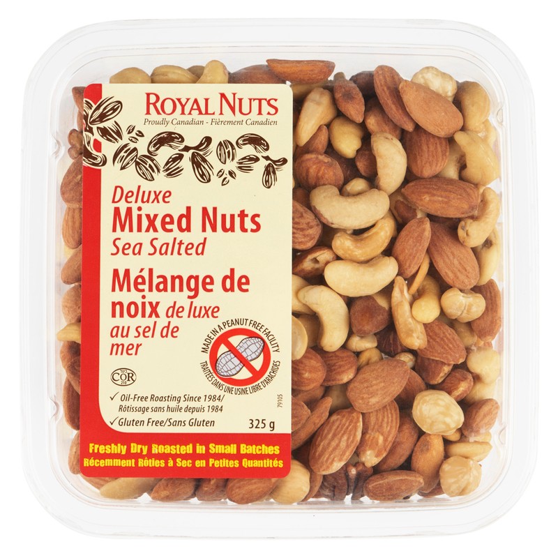 Royal Nuts Gluten-Free Deluxe Mixed Nuts Dry Roasted Sea Salted 325 g ...