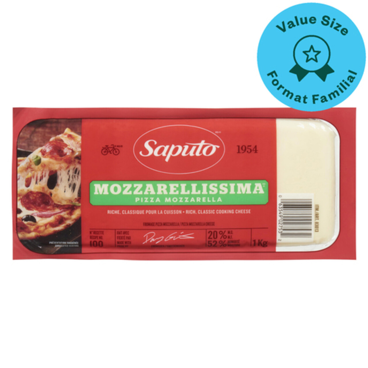 Saputo Cheese Mozzarellissima Value Size 1 kg - Voilà Online Groceries ...