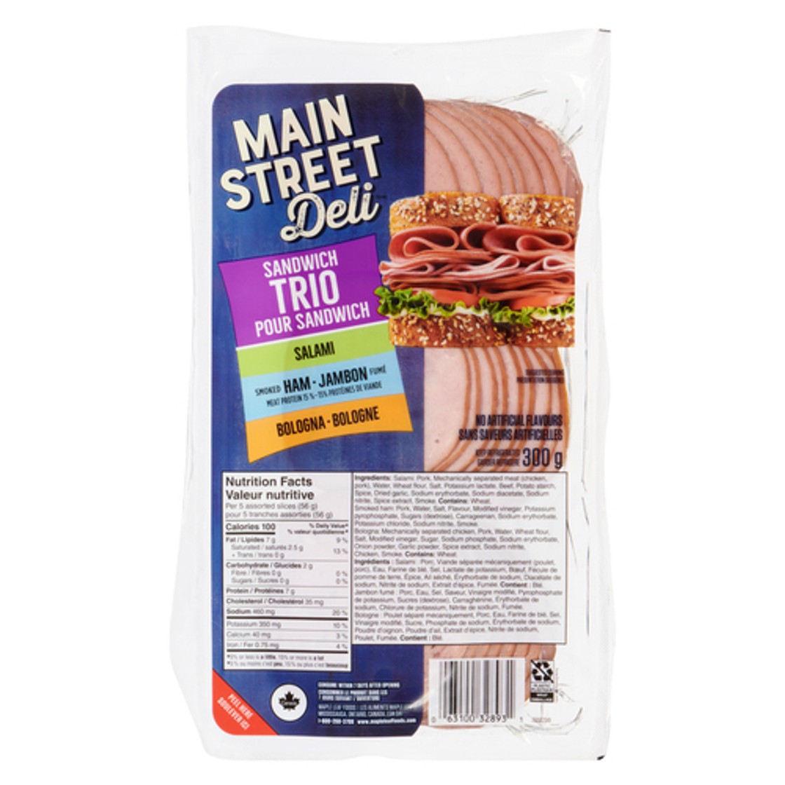 Main Street Deli Sandwich Trio Pack 300 g - Voilà Online Groceries & Offers