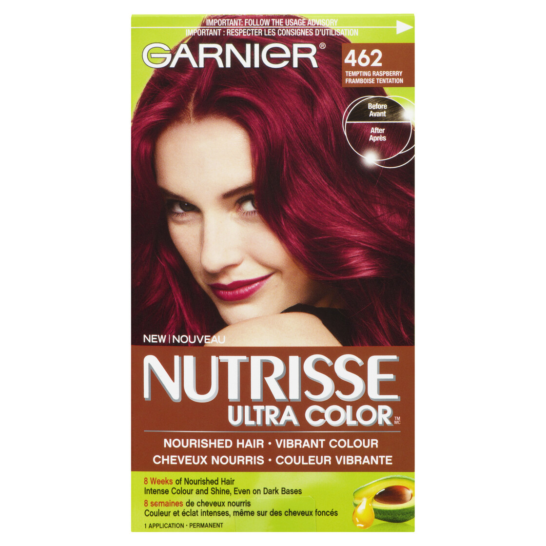 Garnier Nutrisse Ultra Colour 462 Tempting Raspberry Hair Colour ...