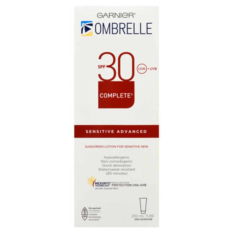 Garnier Ombrelle Sunscreen Lotion Complete Sensitive Advanced SPF 30 ...