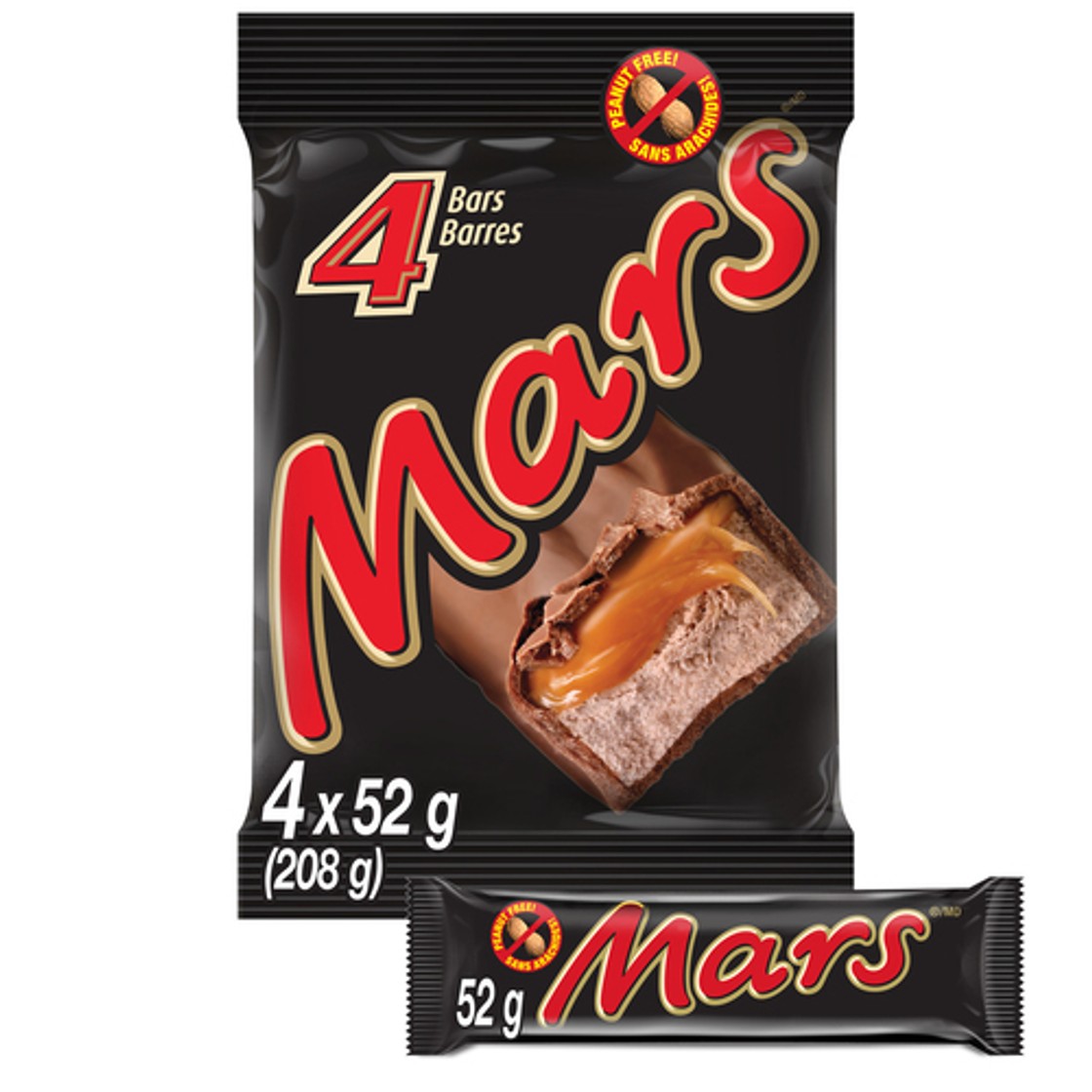 Mars Peanut-Free Chocolate Candy Bar 4 Full Size Bars 208 g - Voilà ...