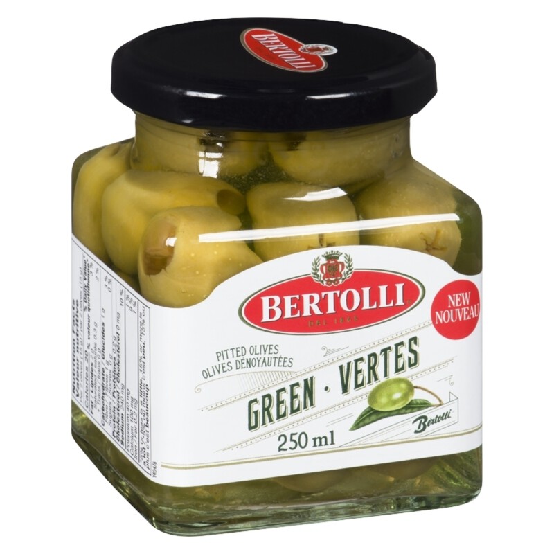 Bertolli Green Pitted Olives 250 mL - Voilà Online Groceries & Offers
