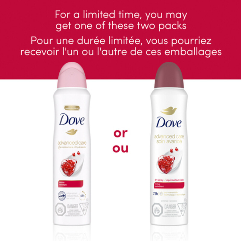 Dove Advanced Care Dry Spray Antiperspirant Revive Scent Deodorant For ...