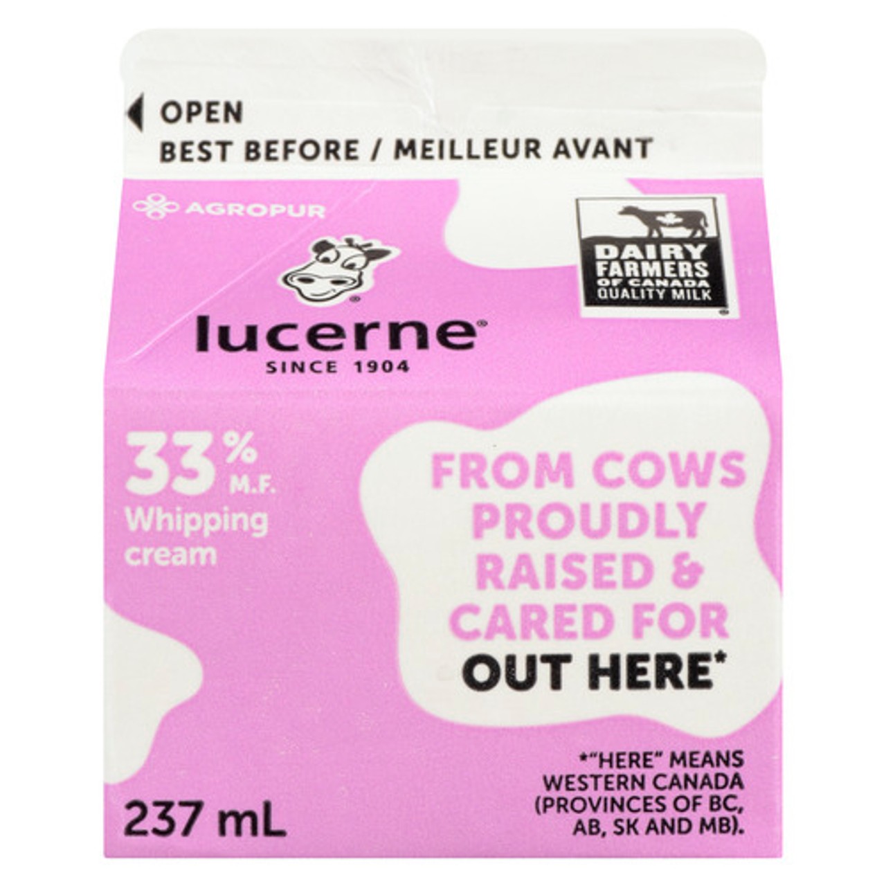 Lucerne 33% Whipping Cream 237 ml - Voilà Online Groceries & Offers