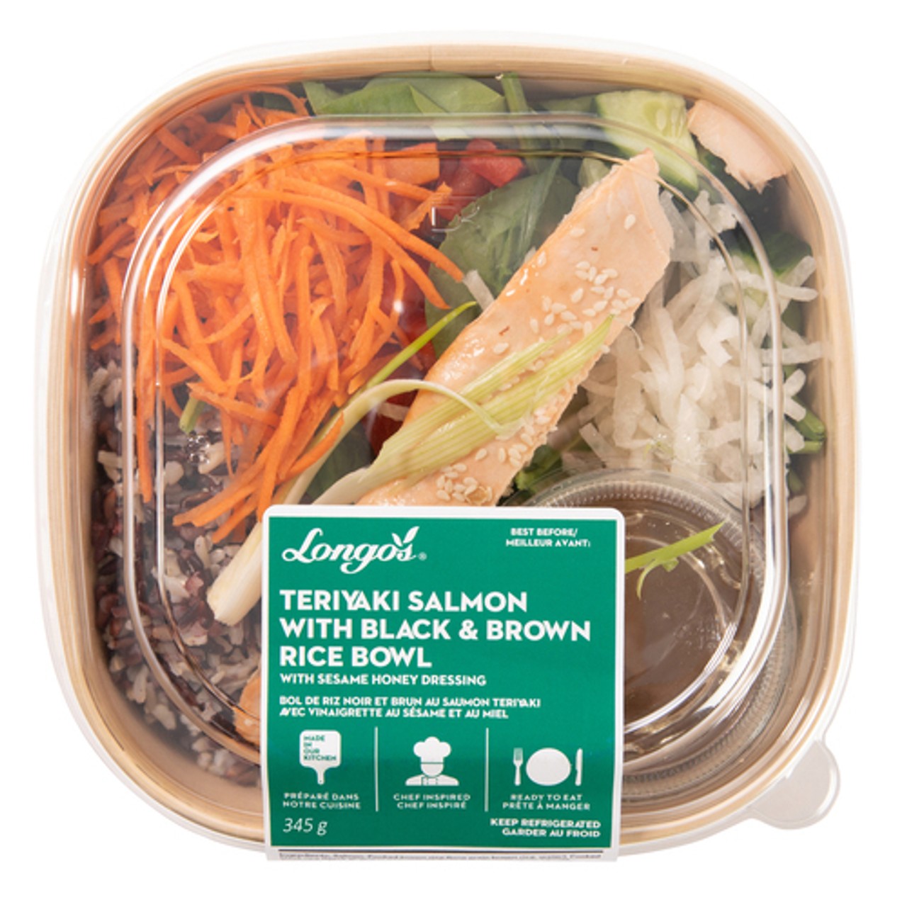 Longo's Teriyaki Salmon With Black & Brown Rice Bowl With Sesame Honey ...