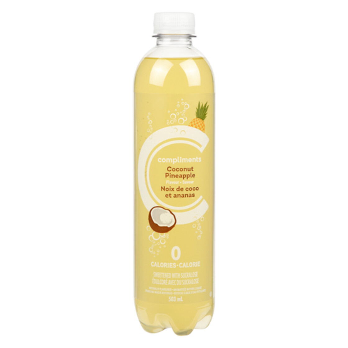 Compliments Sparkling Water Coconut Pineapple 503 ml (bottle) - Voilà ...