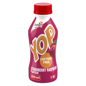 Yoplait Yop Lactose-Free 1% Drinkable Yogurt Strawberry Raspberry 200 ...
