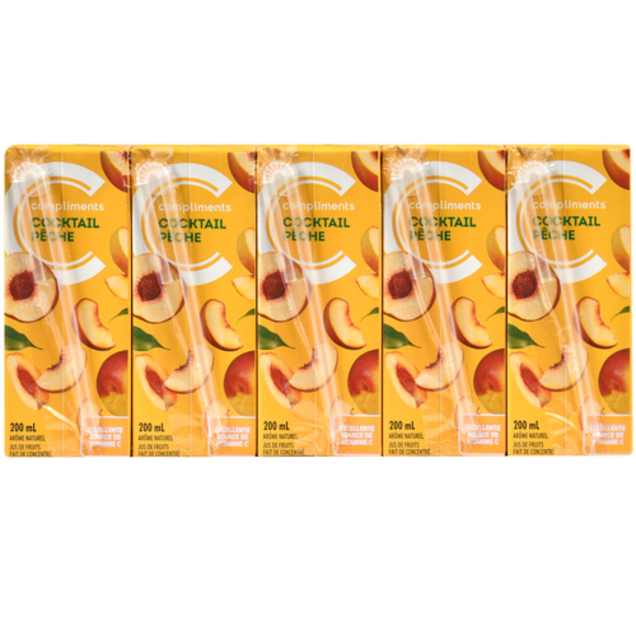 Compliments Juice Cocktail Peach 10 x 200 ml - Voilà Online Groceries ...