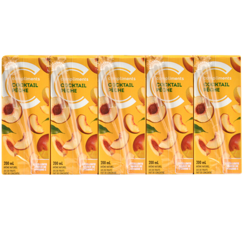Compliments Juice Cocktail Peach 10 x 200 ml - Voilà Online Groceries ...