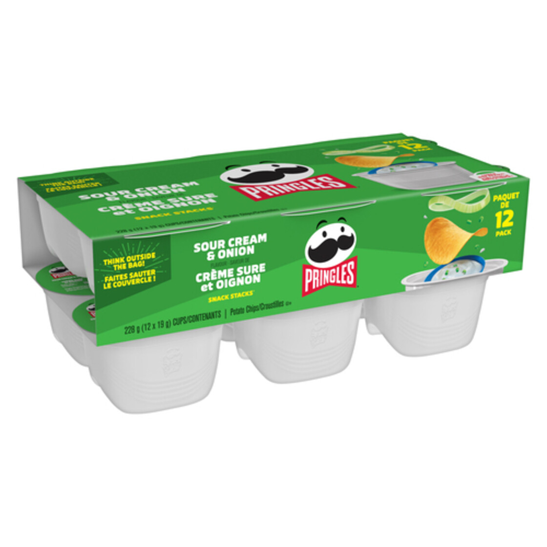 Pringles Potato Chips Snack Stackers Sour Cream & Onion 12 x 19 g ...