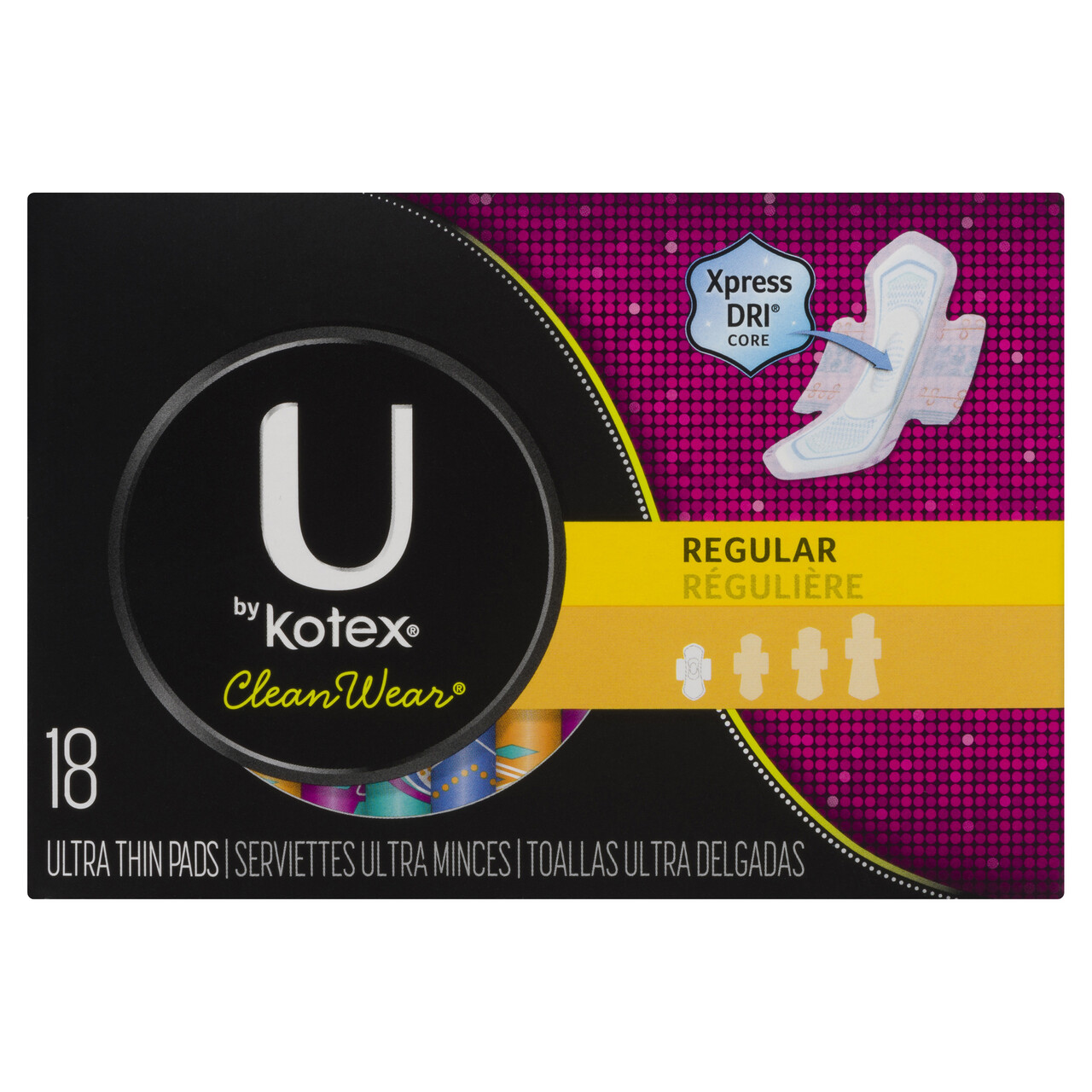 U by Kotex Clean Wear Ultra Thin Pads With Wings Regular Absorbency 18 count - Voilà Online ...