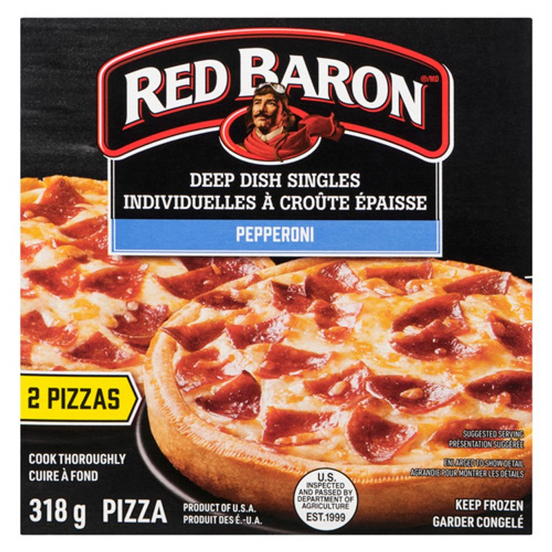 Red Baron Pepperoni Deep Dish Singles Pizza 318 g - Voilà Online ...