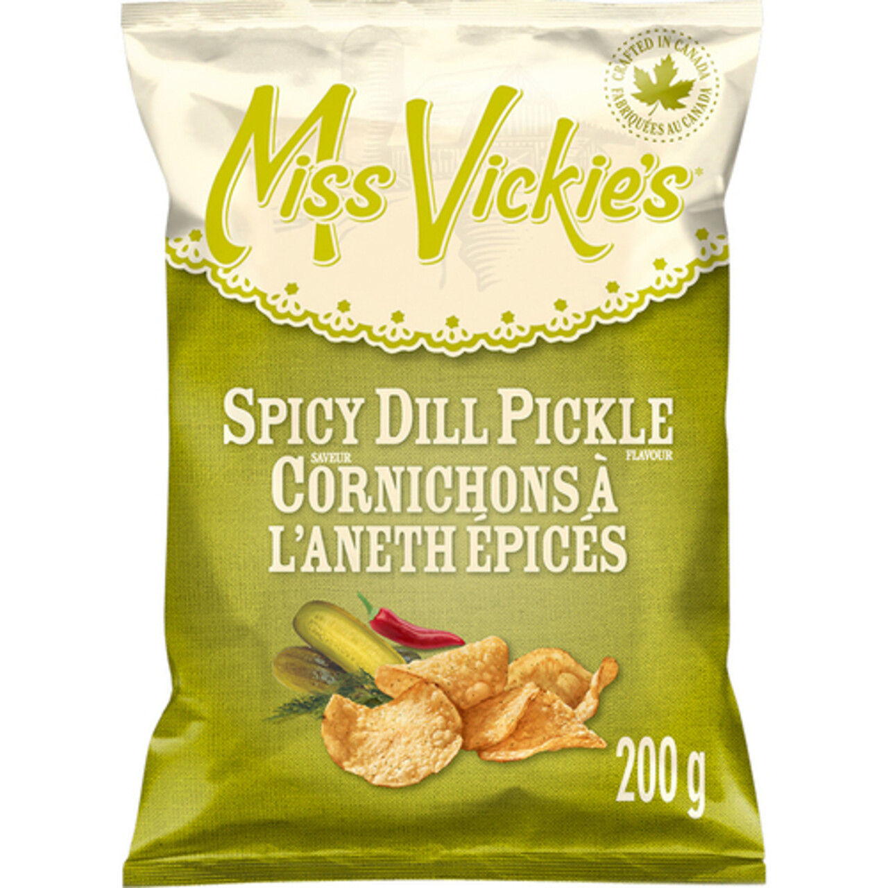 Miss Vickie’s Kettle Cooked Potato Chips Spicy Dill Pickle 200 g ...