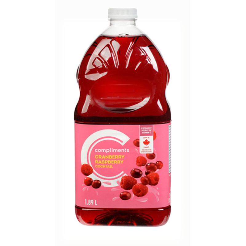 Compliments Cocktail Juice Raspberry Cranberry 1.89 L (bottle) - Voilà ...