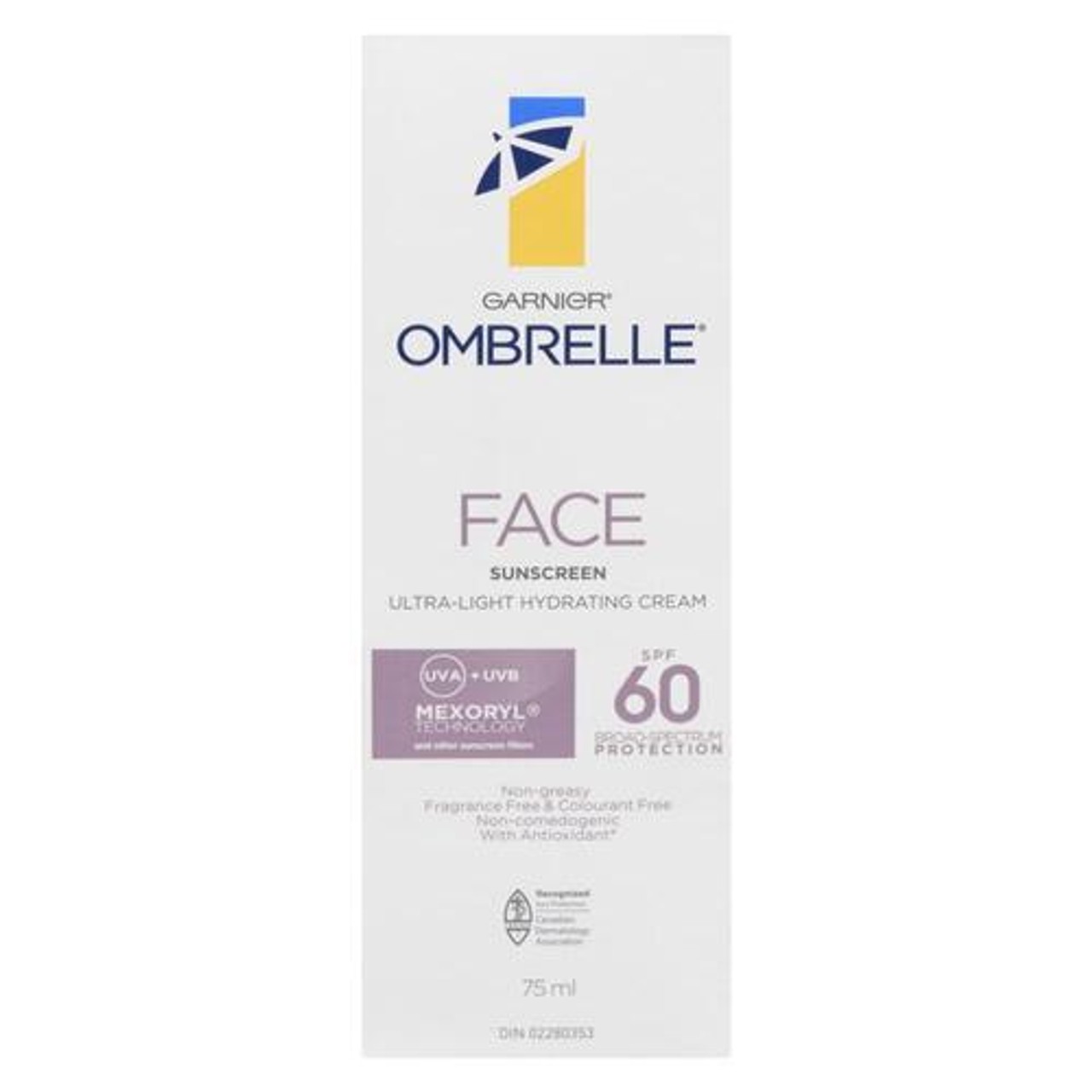 Garnier Ombrelle Sunscreen Face Ultra-Light Hydrating Cream SPF 60 75 ...