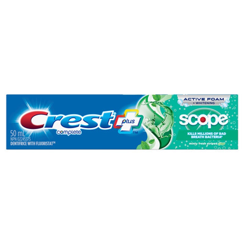 Crest Complete Whitening Plus Scope Minty Fresh Toothpaste 50 mL ...