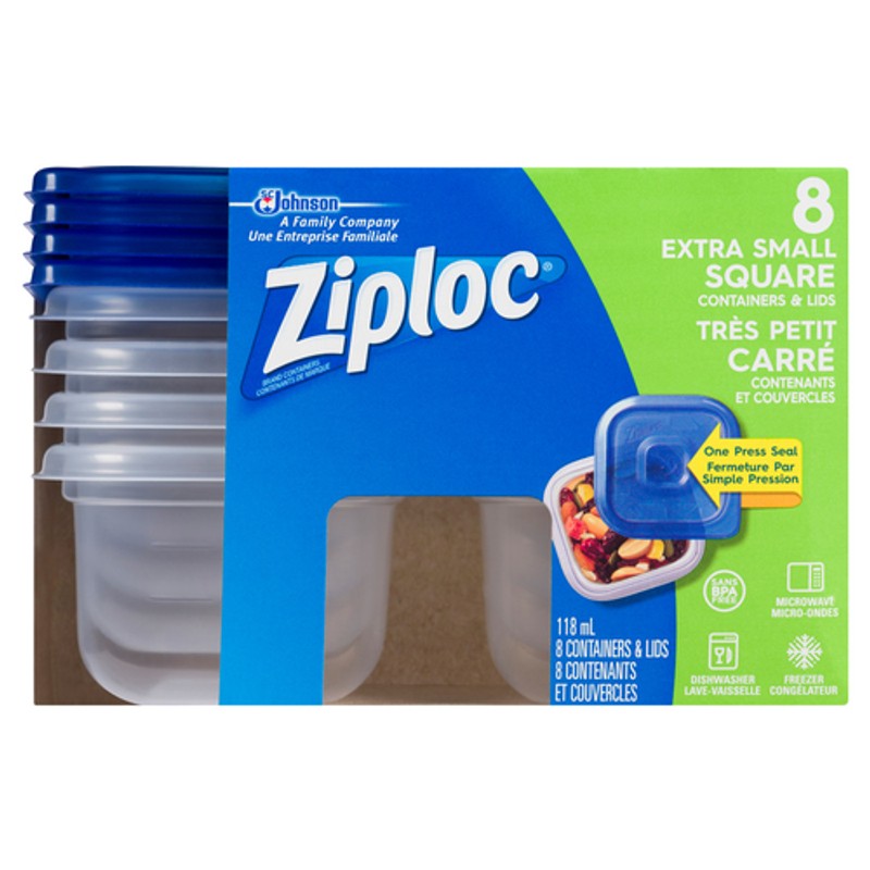 Ziploc Containers Square Extra Small 8 EA - Voilà Online Groceries & Offers