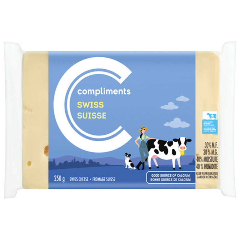 Compliments 30% Cheese Swiss 250 g - Voilà Online Groceries & Offers