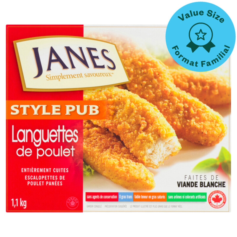 Janes Frozen Chicken Strips Fully Cooked 1.1 kg - Voilà Online ...