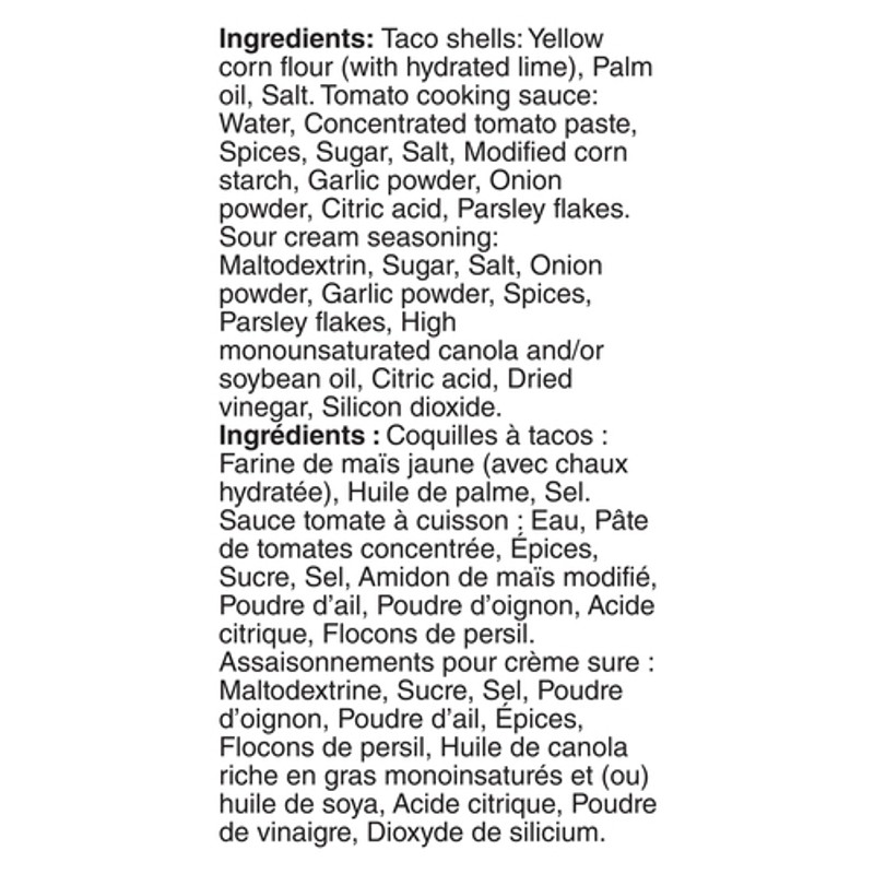 Old El Paso Taco Dinner Kit Extra Mild Super Tasty Hard 330 g - Voilà ...