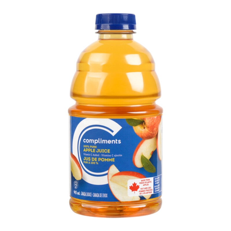 Compliments Pure Juice Apple 945 ml (bottle) - Voilà Online Groceries ...