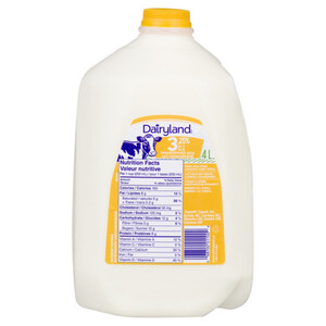 Dairyland 3.25% Milk Homogenized 4 L - Voilà Online Groceries & Offers