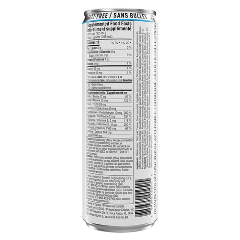 Celsius Fizz-Free Energy Drink Blue Razz Lemonade 355 ml (can) - Voilà ...