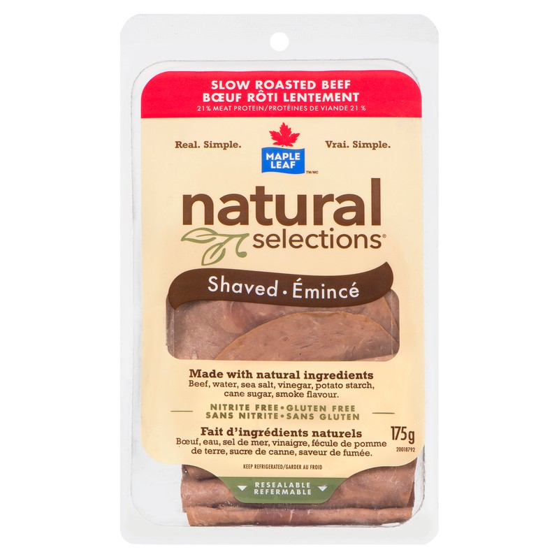 Maple Leaf Natural Selections Gluten-Free Shaved Beef Slow Roasted 175 ...