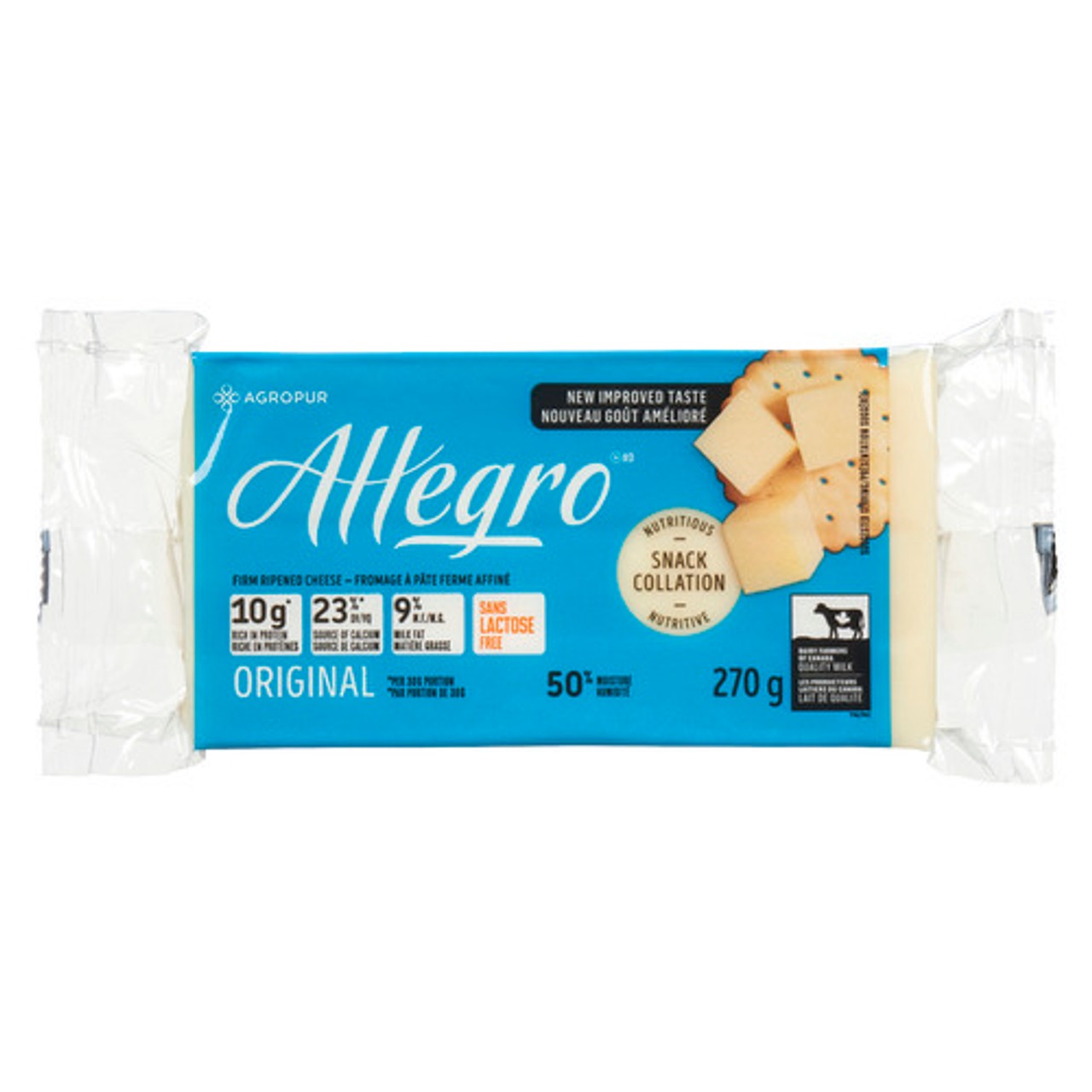 Allegro 9% White Cheese Original 270 g - Voilà Online Groceries & Offers