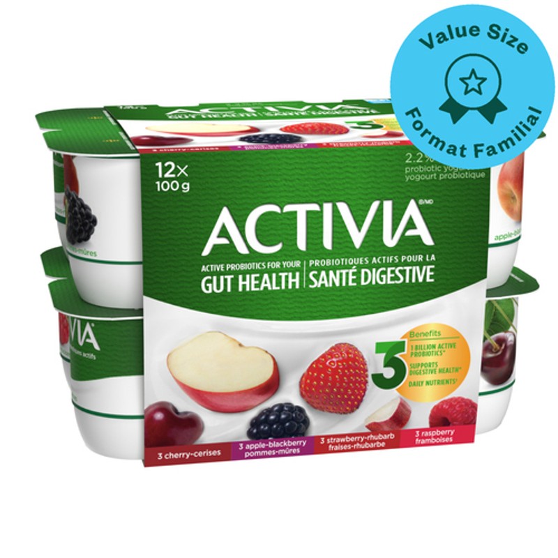 Activia Probiotic Yogurt Cherry Raspberry Apple Blackberry & Strawberry ...