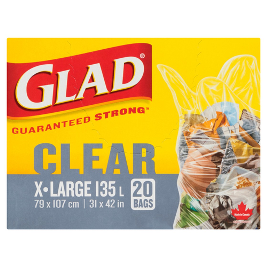 Glad Garbage Bags Extra Strong Clear Large 35 L 20 Bags - Voilà Online ...