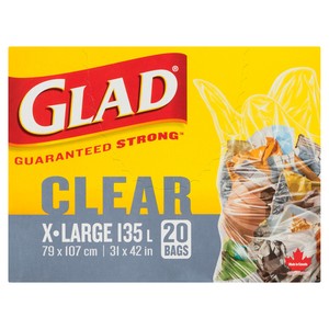Glad Garbage Bags Extra Strong Clear Large 35 L 20 Bags - Voilà Online ...