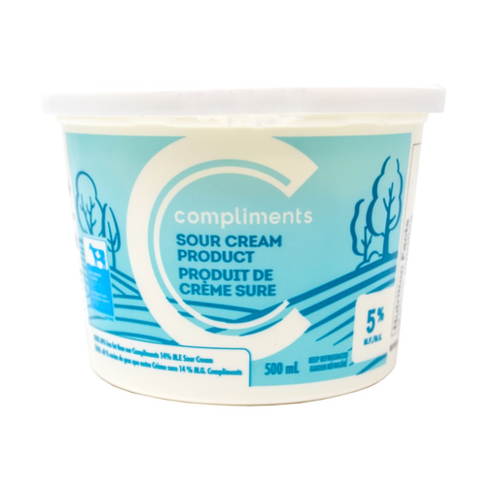 Compliments 5% Sour Cream Light 500 ml - Voilà Online Groceries & Offers
