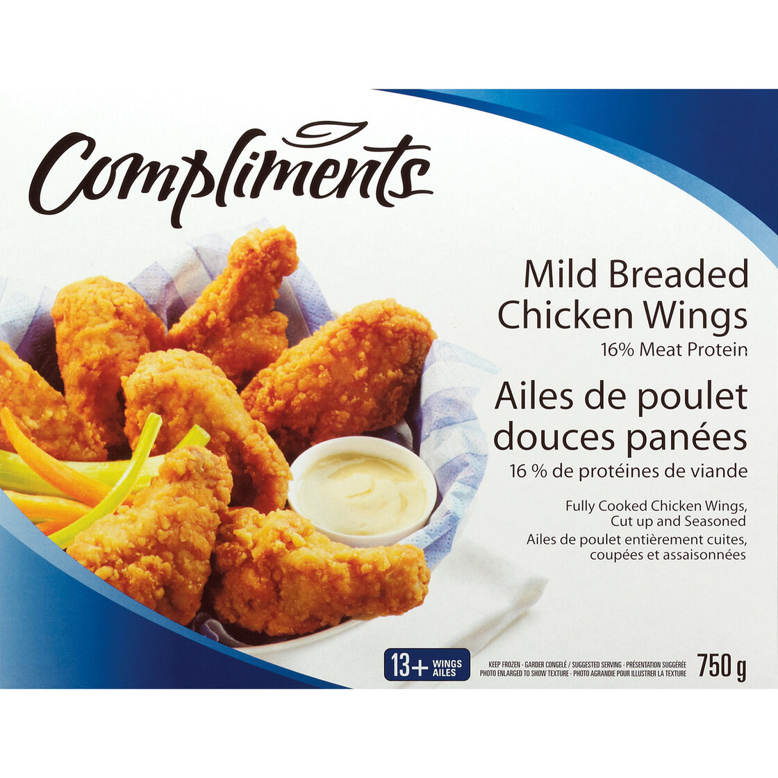 Compliments Frozen Mild Breaded Chicken Wings 750 g - Voilà Online ...