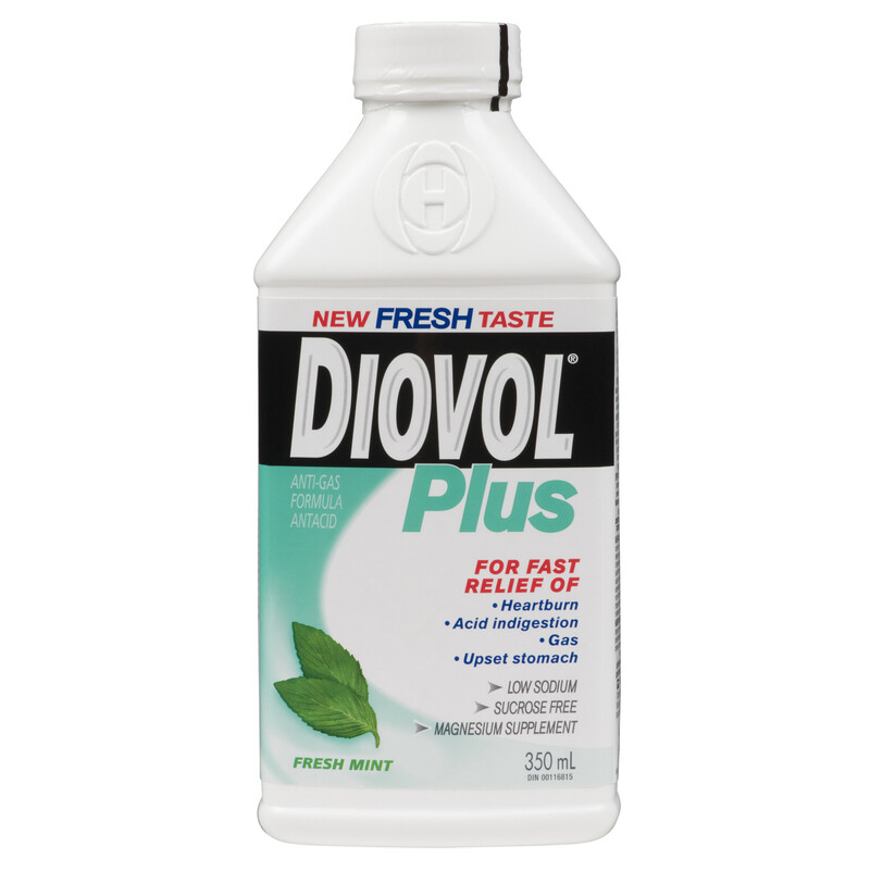 Diovol Plus Antacid Liquid Mint 350 ml - Voilà Online Groceries & Offers