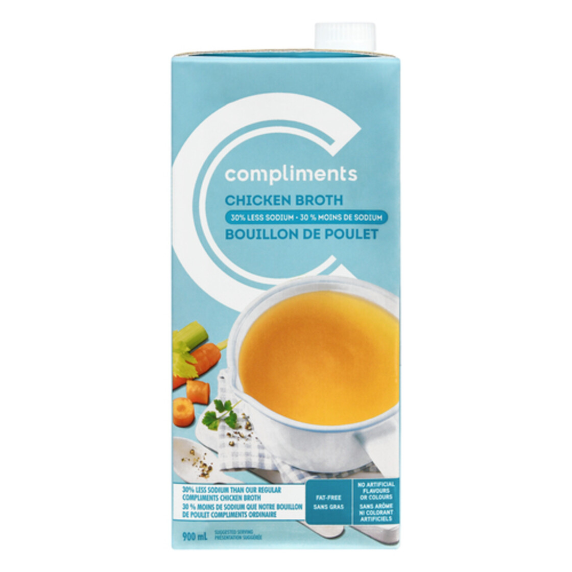 Compliments Broth Chicken Less Salt 900 ml - Voilà Online Groceries ...