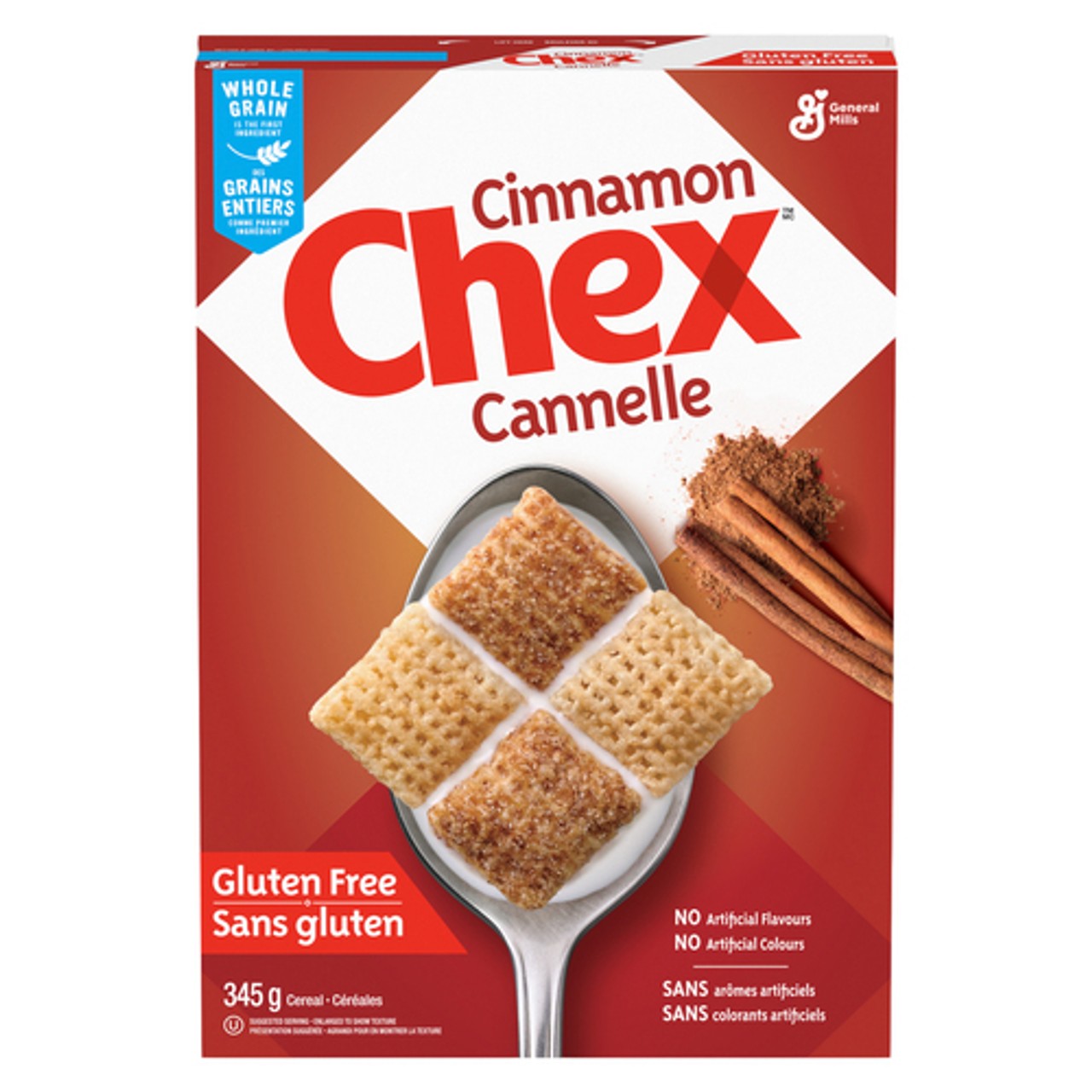 Chex Gluten-Free Breakfast Cereal Cinnamon Whole Grains 345 g - Voilà ...