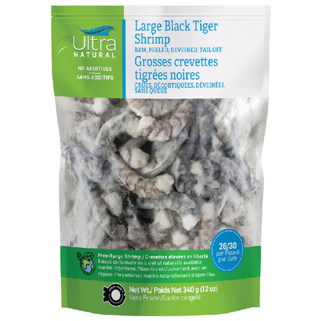 Ultra Frozen Black Tiger Shrimp Raw Peeled Large 340 g - Voilà Online ...