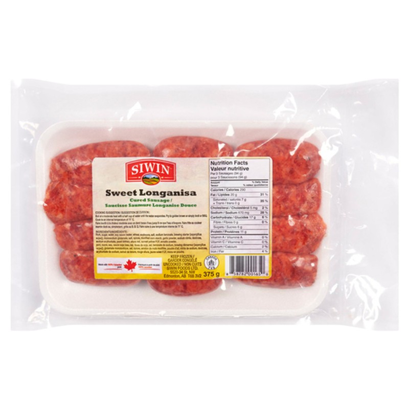 Siwin Frozen Sweet Longanisa 375 g - Voilà Online Groceries & Offers