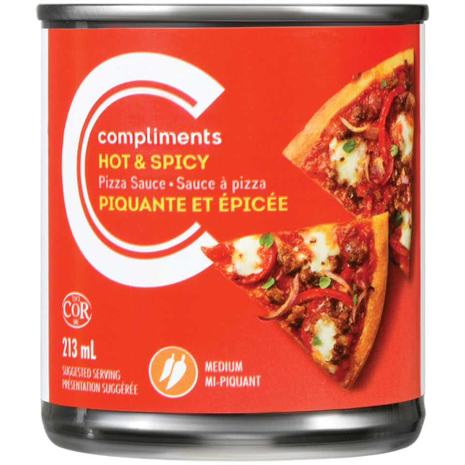 Compliments Pizza Sauce Hot & Spicy 213 ml - Voilà Online Groceries ...