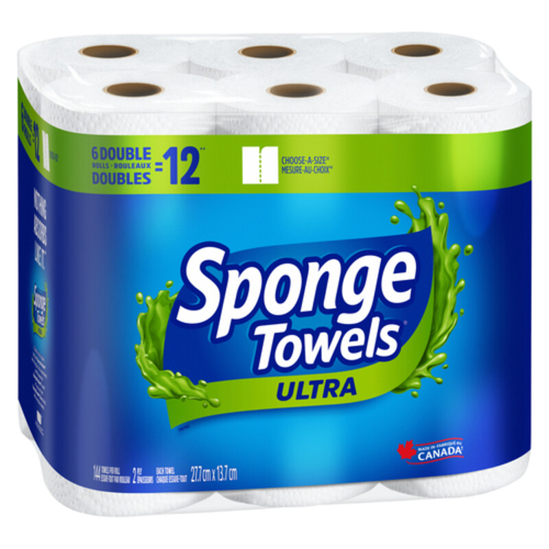 Sponge Towels Ultra Paper Towel 2-Ply 6 Double Rolls x 144 Sheets ...