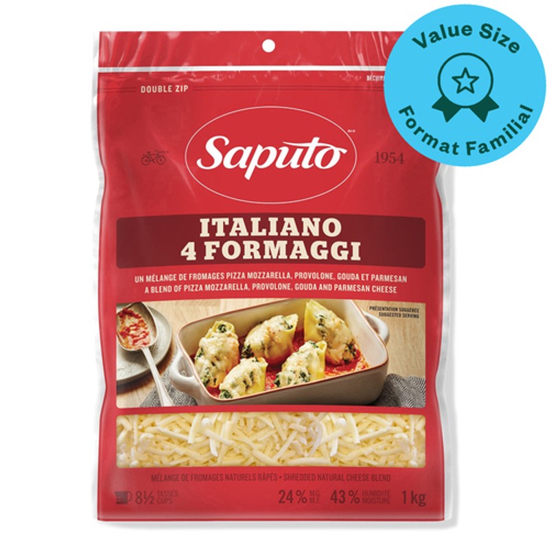 Saputo Shredded Cheese Italiano 4 Formaggi 1 kg - Voilà Online ...