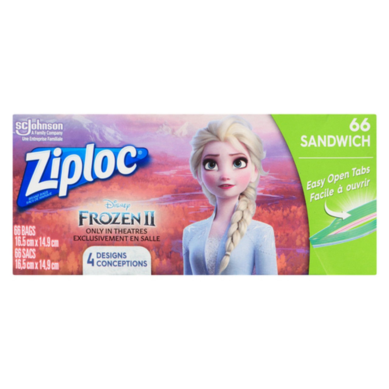 Ziploc Sandwich Bags Frozen II 66 Bags - Voilà Online Groceries & Offers