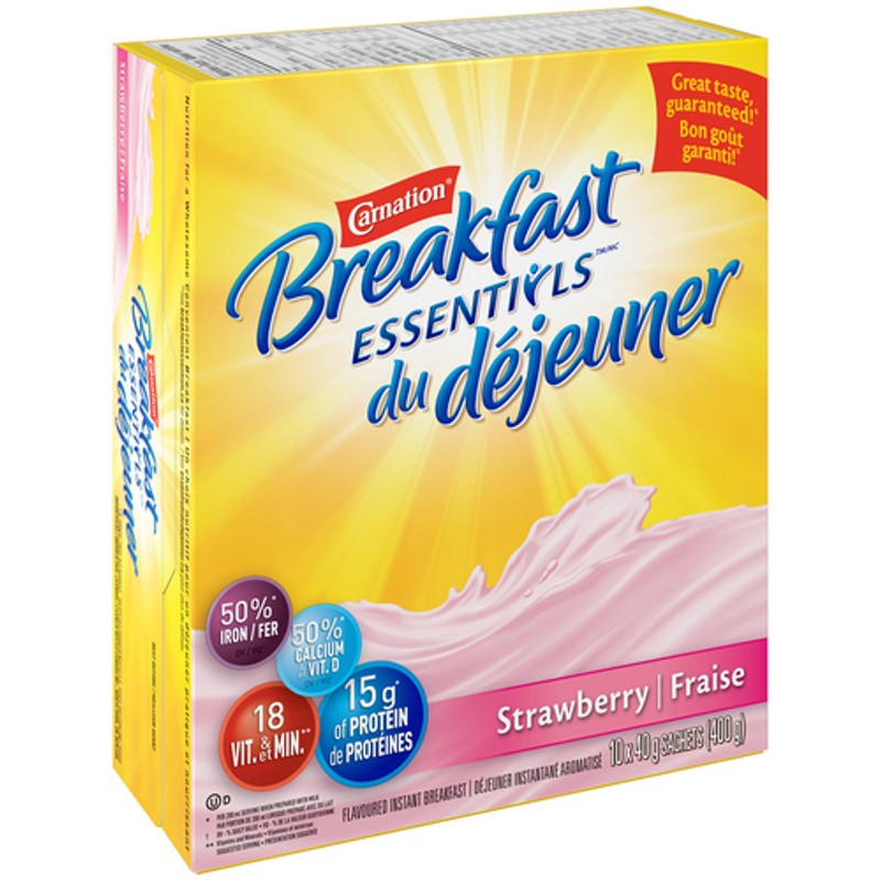 Carnation Breakfast Essentials Strawberry Mix 10 x 40 g - Voilà Online ...